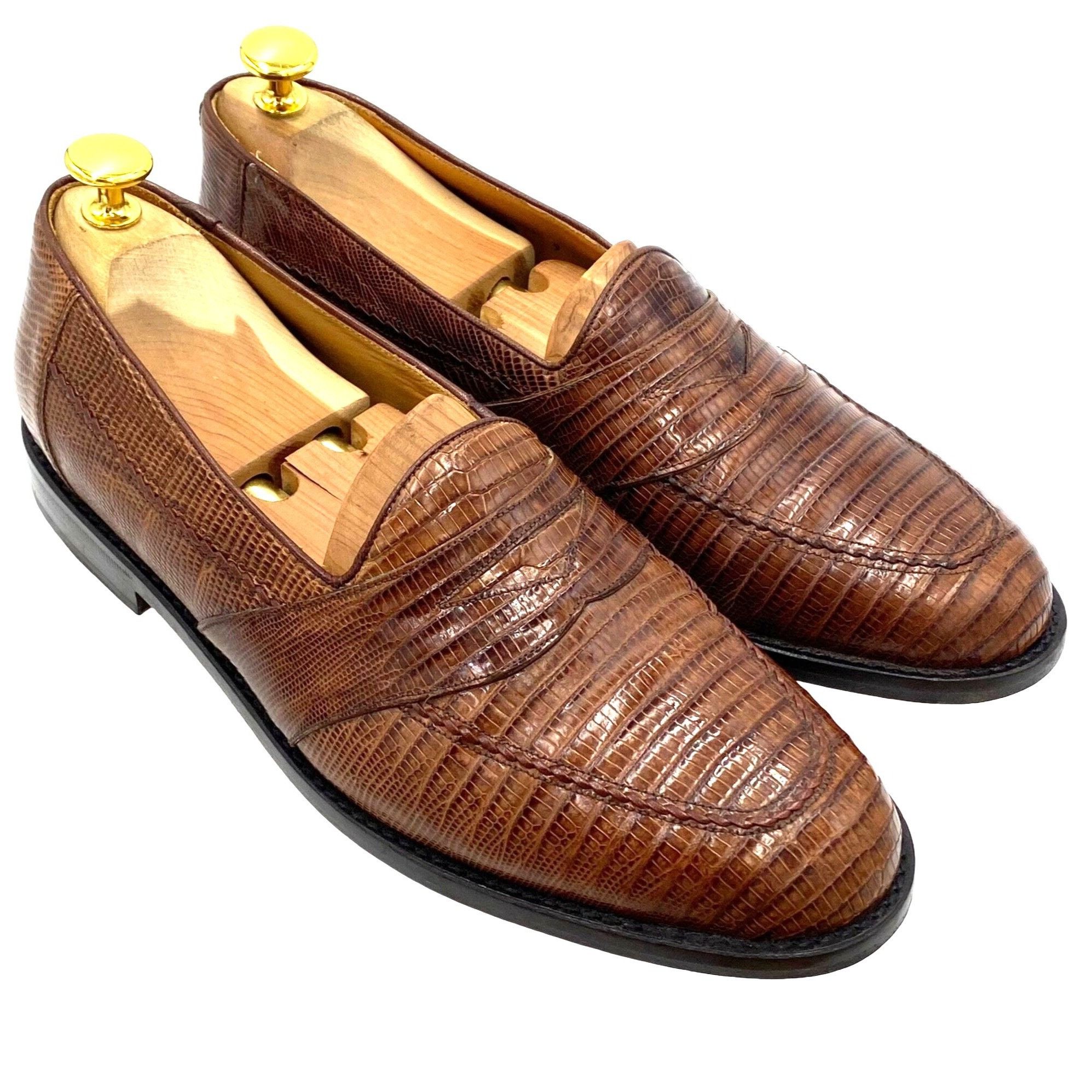 Mezlan Mezlan Savona men's 9 Platinum Brown Genuine Lizard Exotic d ...