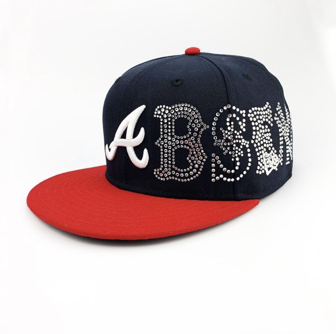 New Era Absent USA Custom Rhinestone Braves Fitted Hat | Grailed