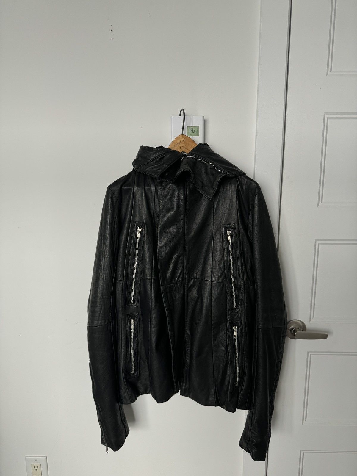 Ekam Rare EKAM hooded lamb skin leather jacket | Grailed