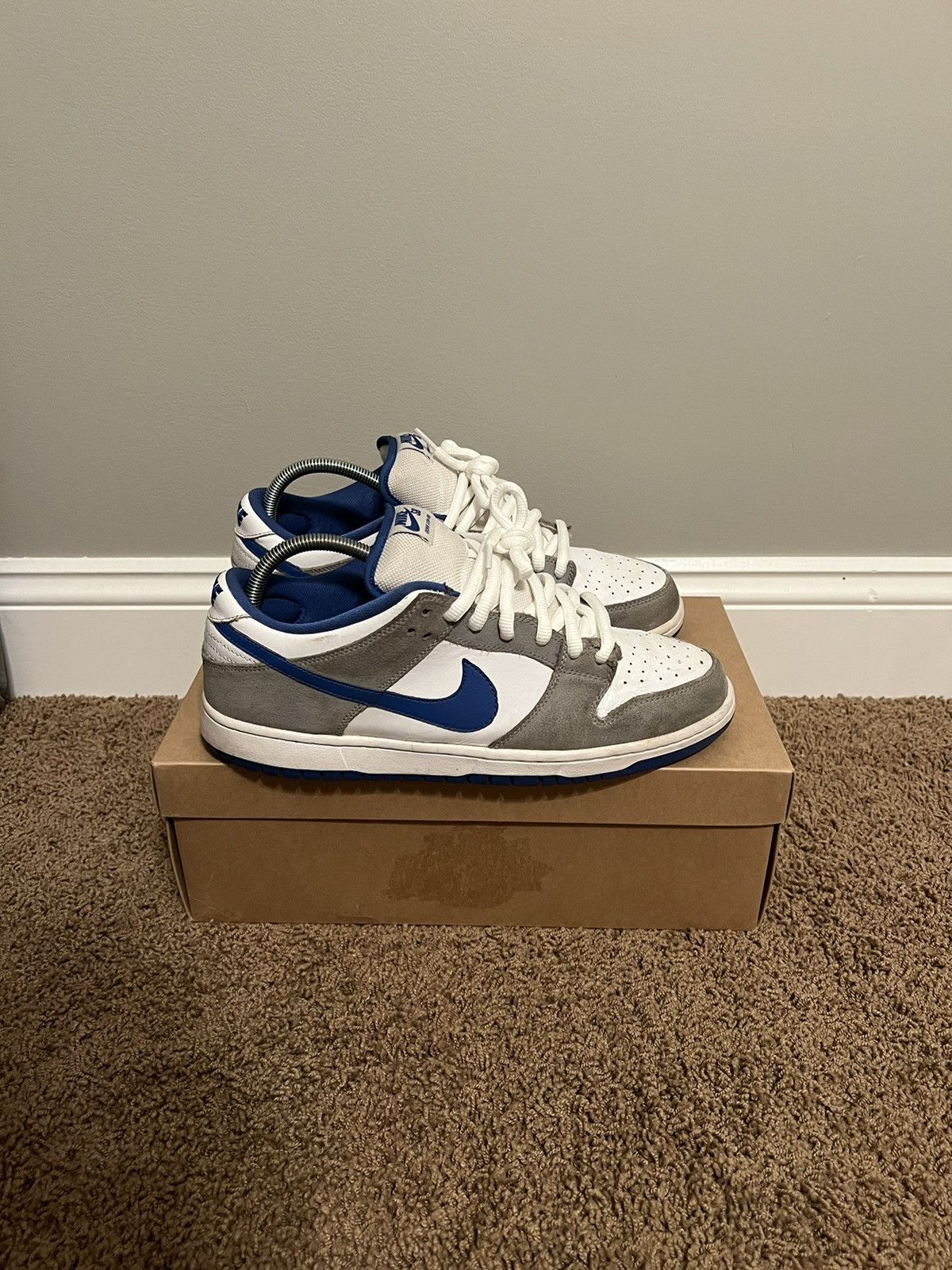 Nike Nike SB Dunk Low White/Matte Silver/Varsity Royal | Grailed