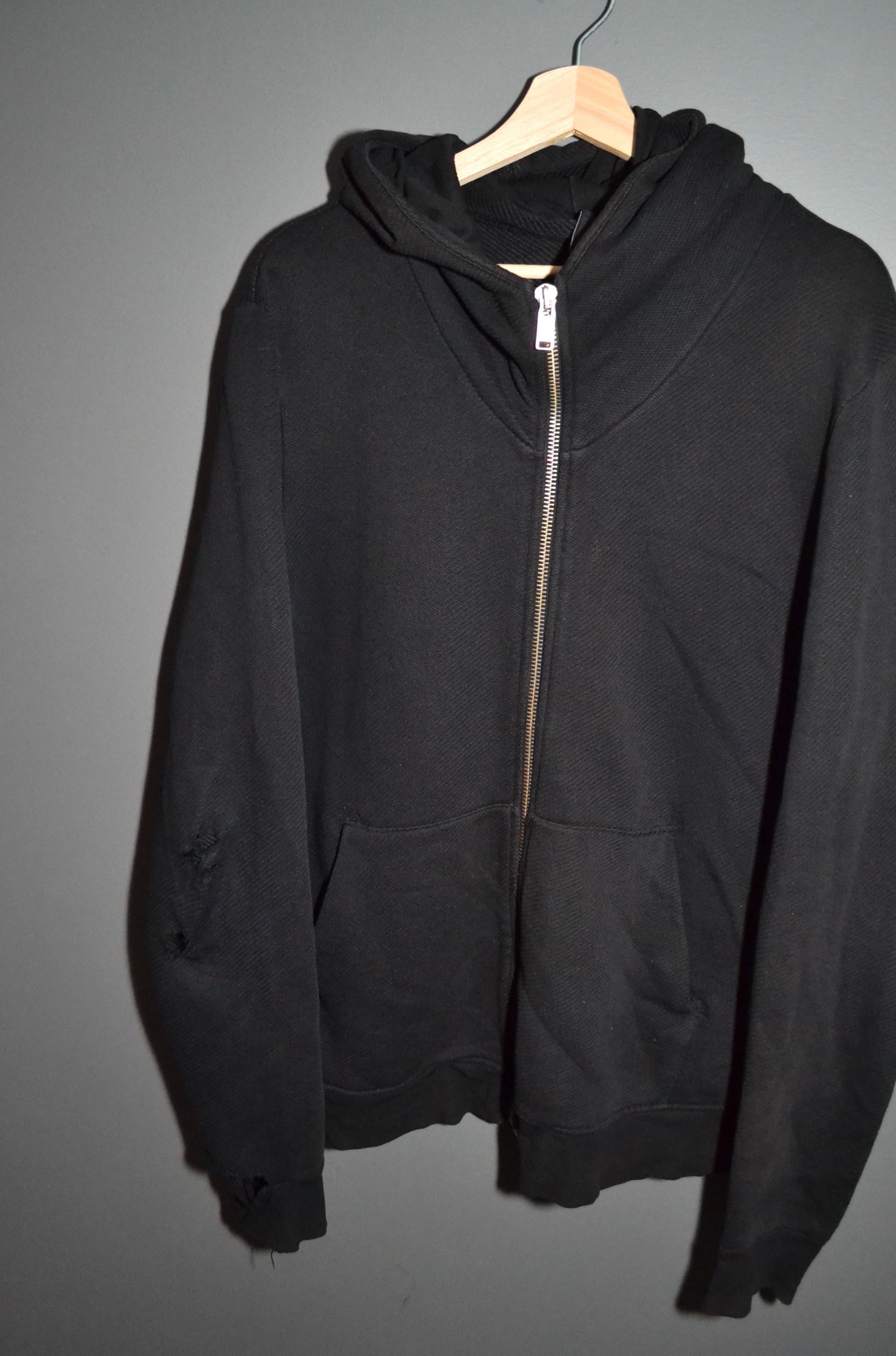 Damir Doma × Silent By Damir Doma Damir Doma Silent Black Trashed Distressed Hoodie L | Grailed