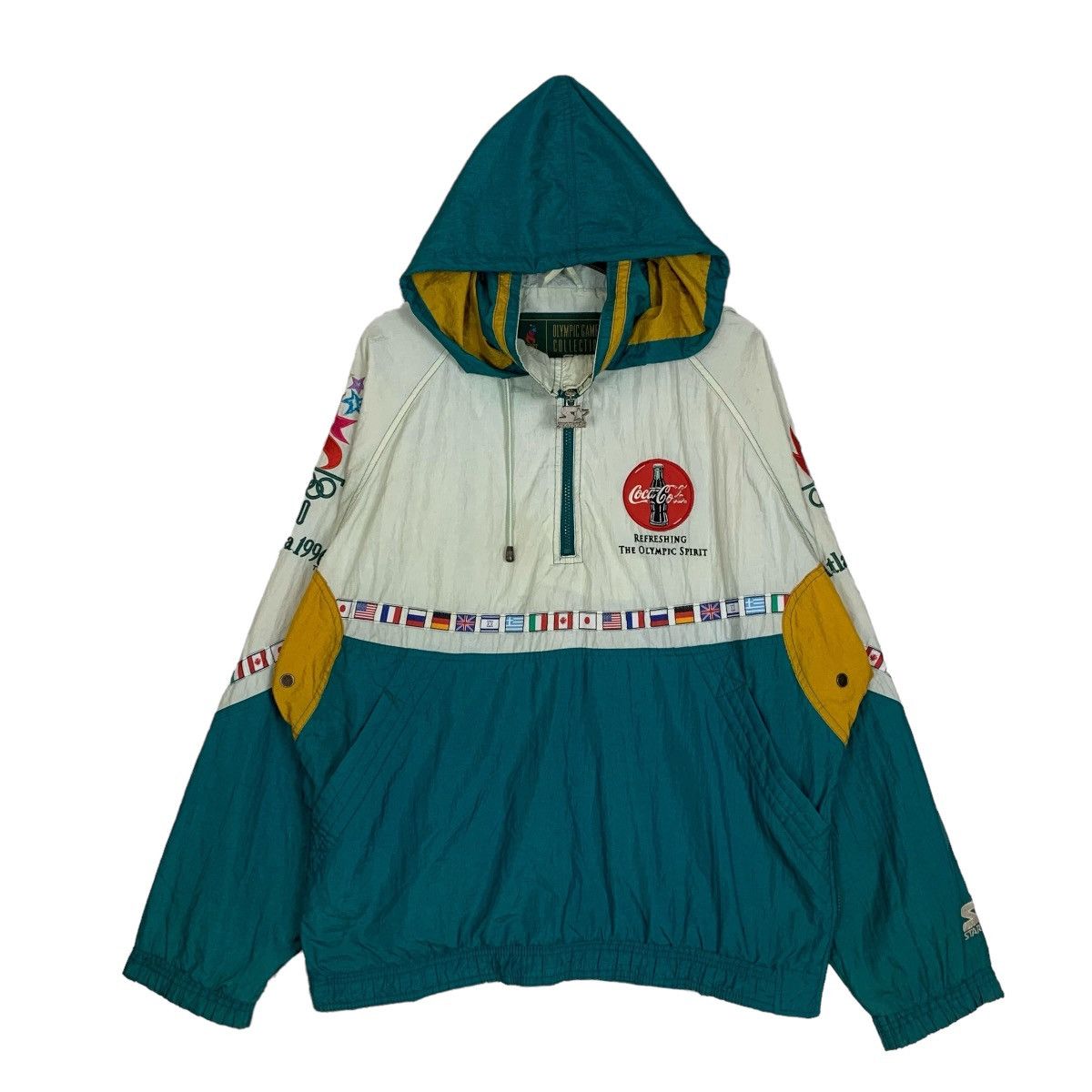 Coca Cola Vintage Starter Coca-Cola Olympic 1996 Hoodie windbreaker ...