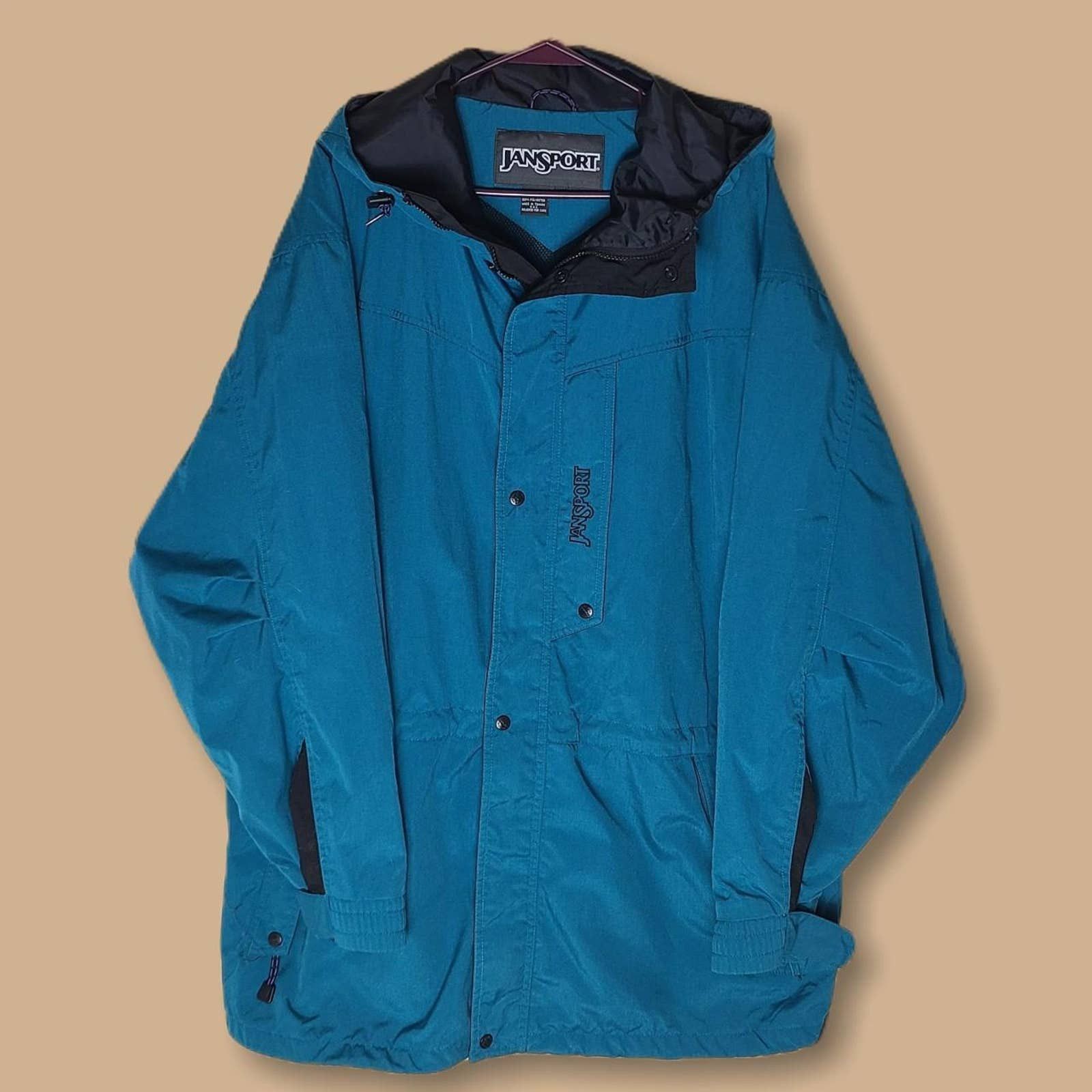 Jansport 90s retro jansport blue nylon windbreaker raincoat L | Grailed