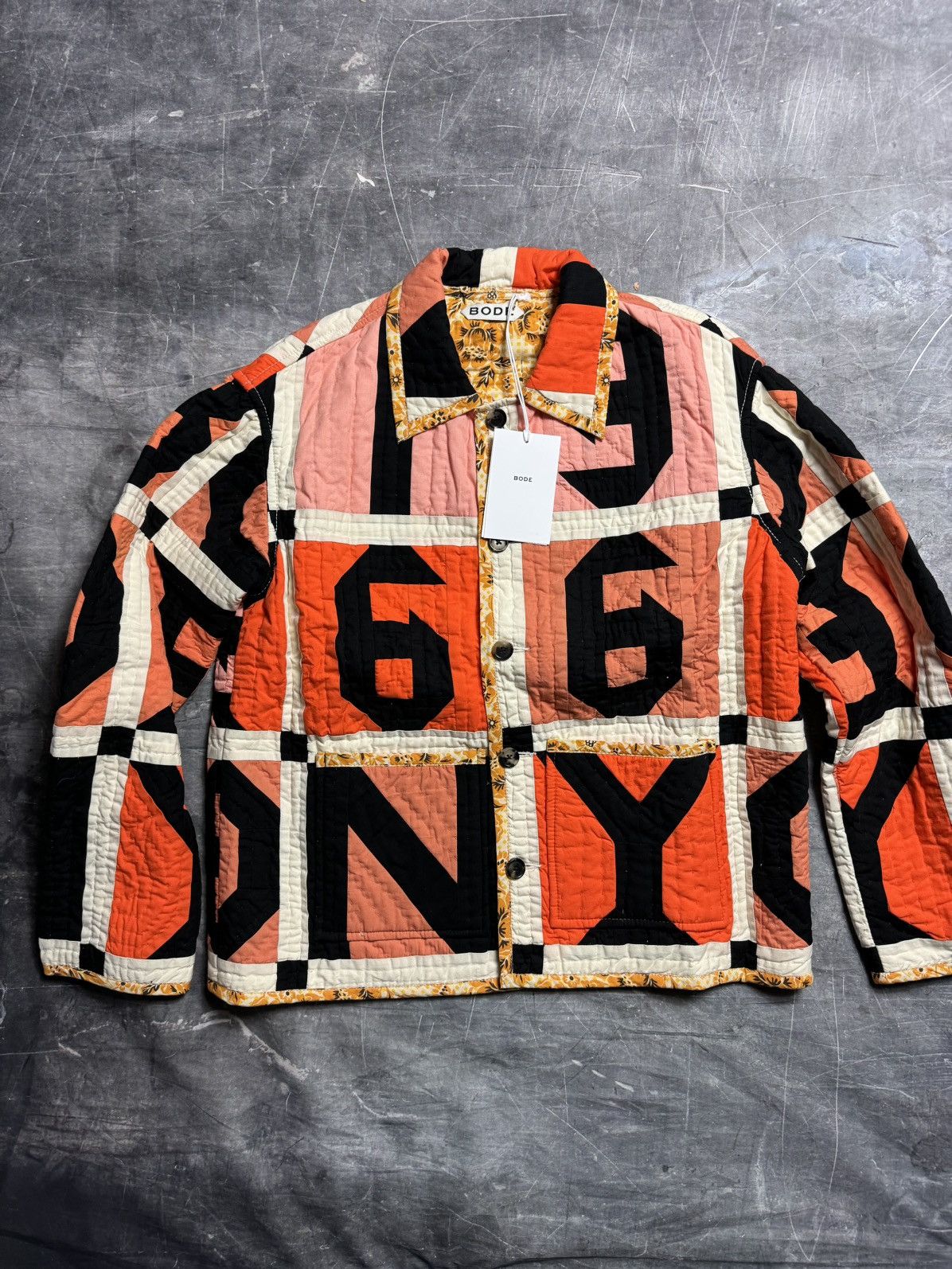 Bode Bode Letter Block Quilted Jacket | Grailed