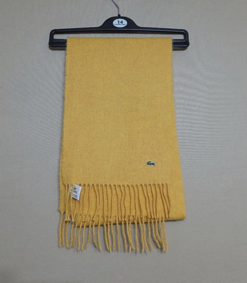 Lacoste × Vintage LACOSTE Yellow Wool Cashmere Vintage Scarf | Grailed