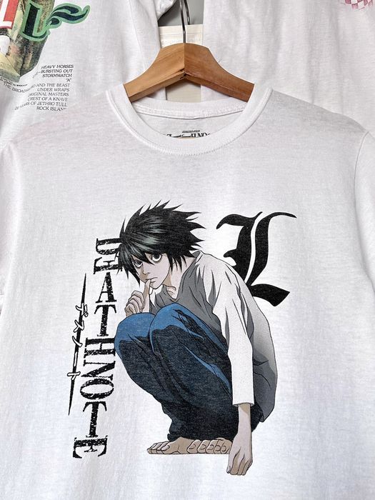 Japanese Brand Death Note “L” Solo Character Graphic Anime Tee Shirt ...