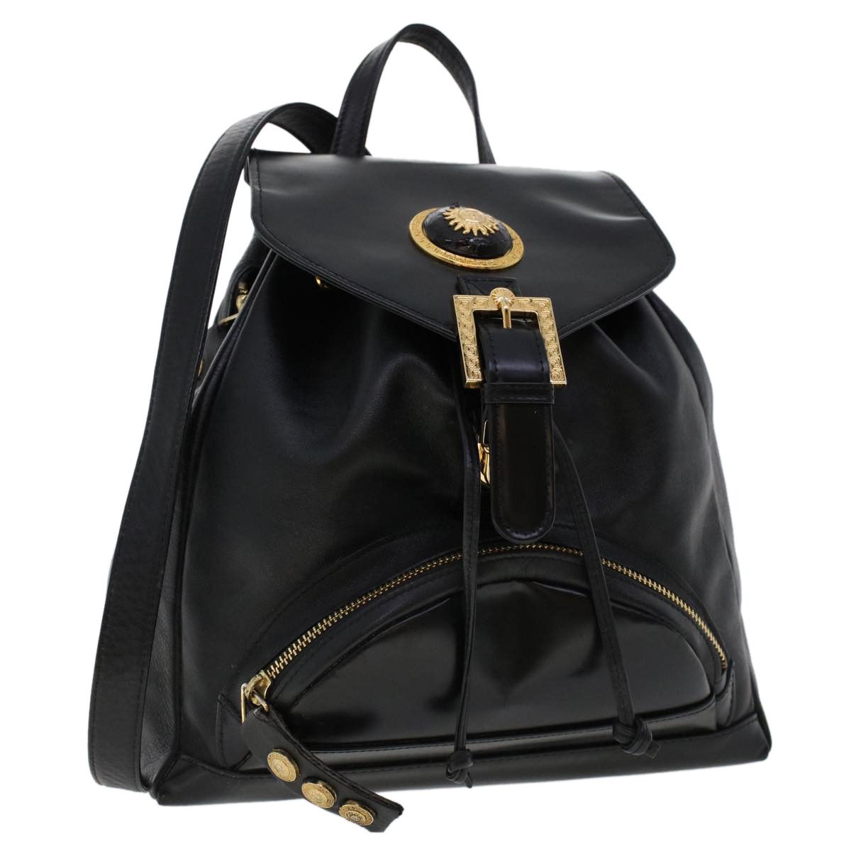 Gianni Versace Gianni Versace Backpack Leather Black Auth bs6385 | Grailed