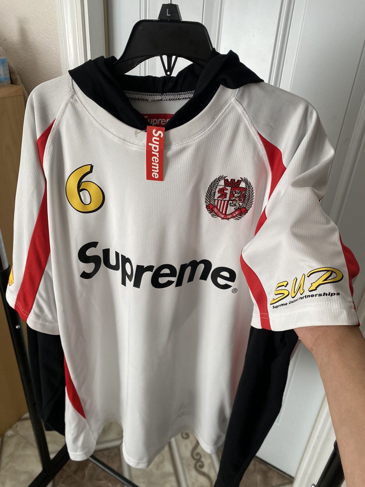 Supreme Rare Supreme Soccer Hooded Jersey Shirt | Grailed