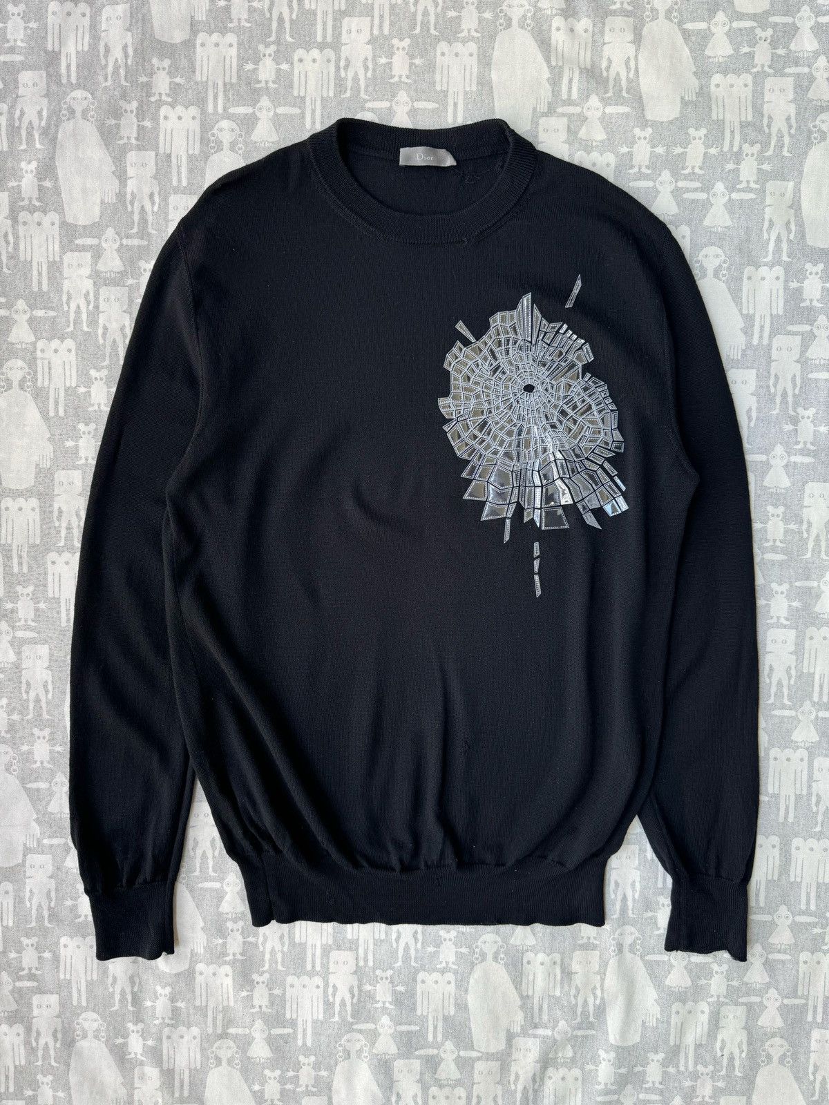 Dior × Kris Van Assche Dior Homme AW08 Shattered Heart Glass Sweater ...