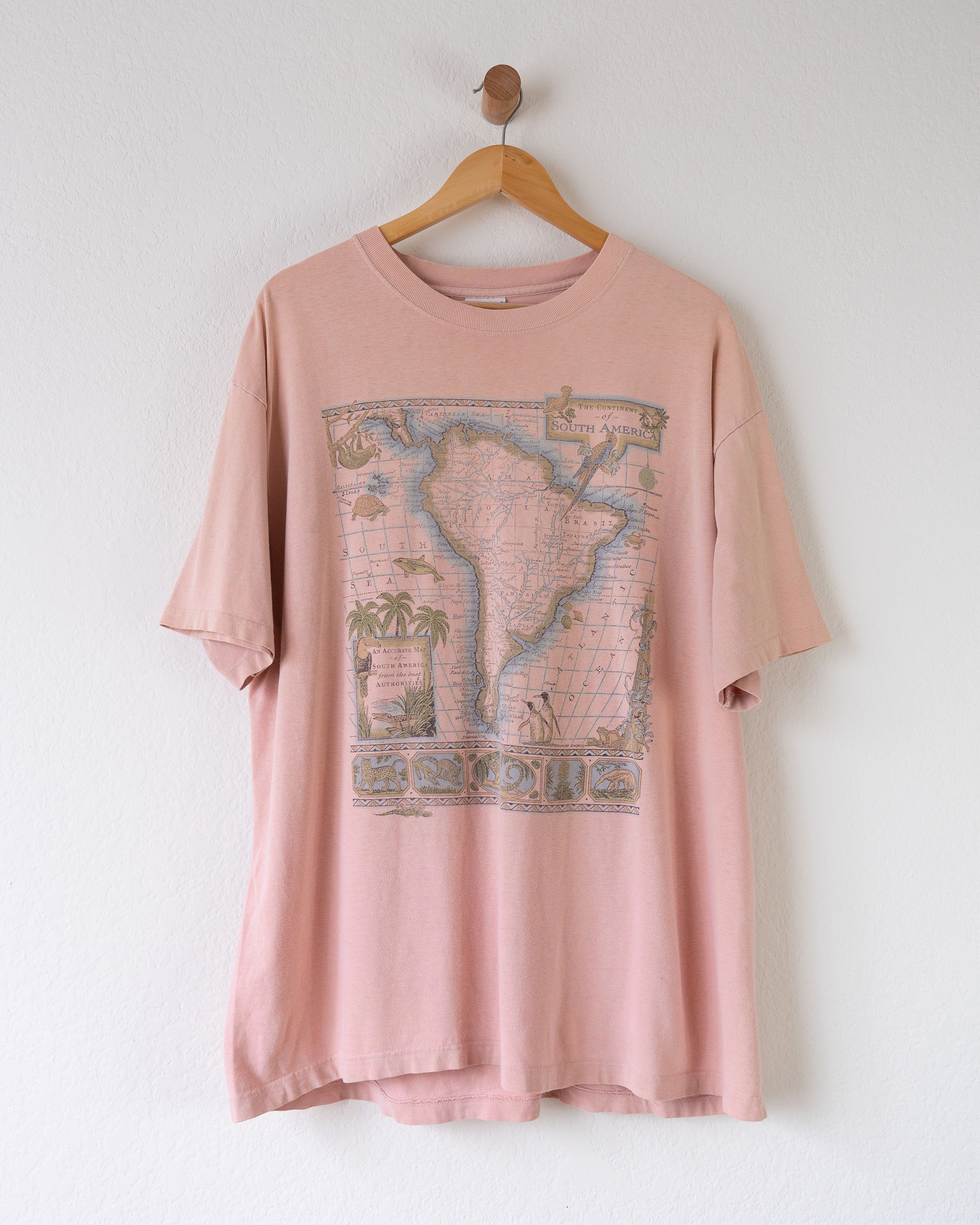 Vintage Vintage South America Map Graphic Single Stitch T Shirt | Grailed