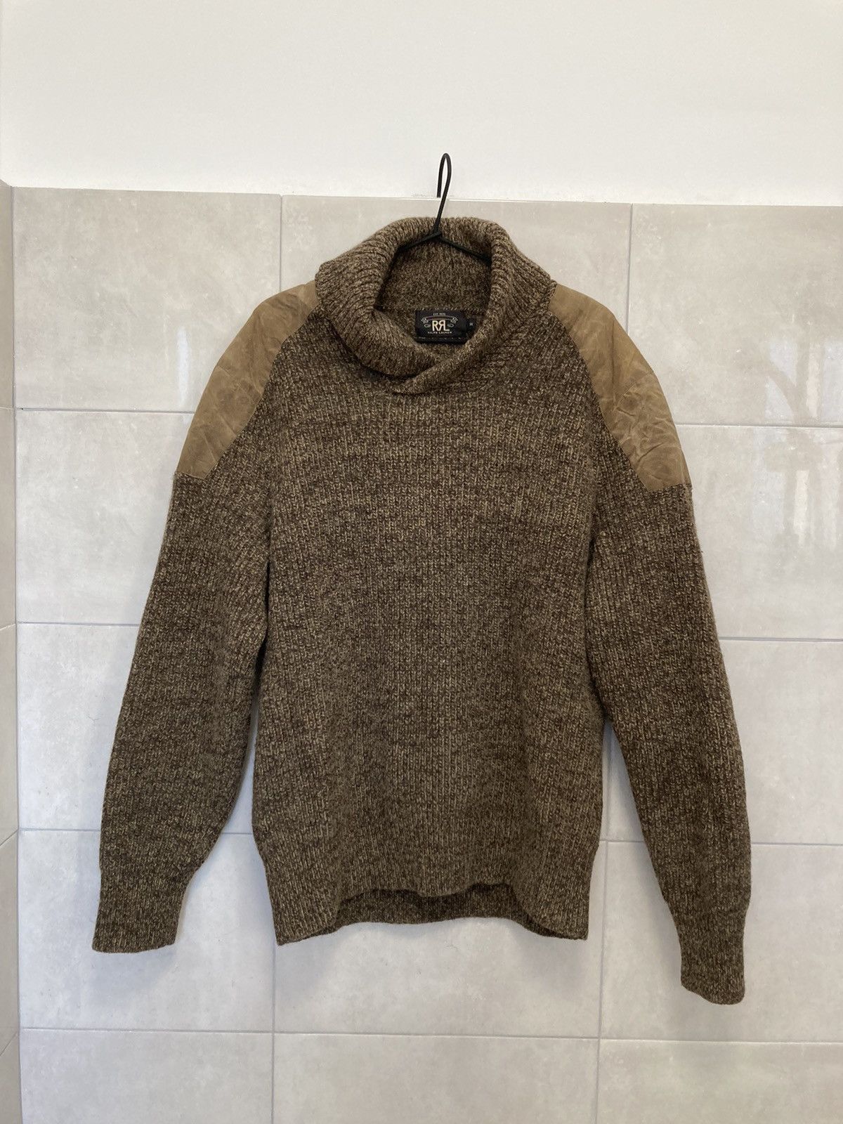 RRL Ralph Lauren RRL Double Ralph Lauren wool knitted military sweater ...