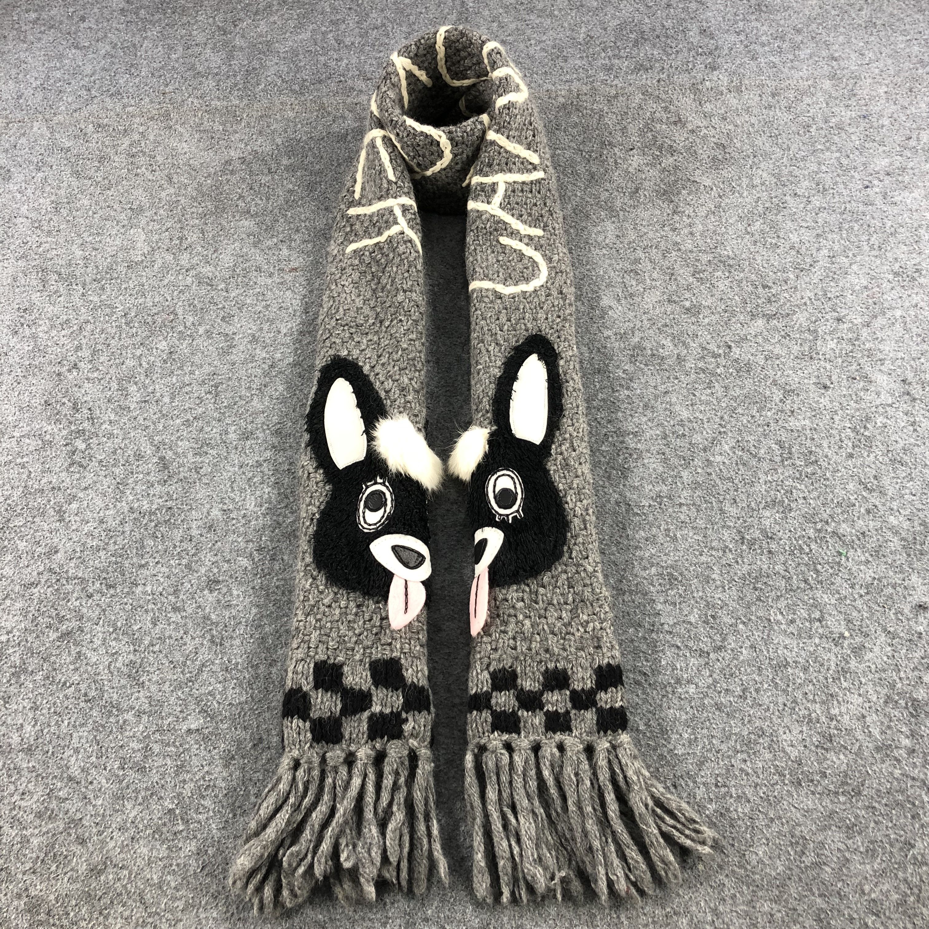 Vintage Candy Stripper Doggy Wool Scarf Muffler V735 | Grailed