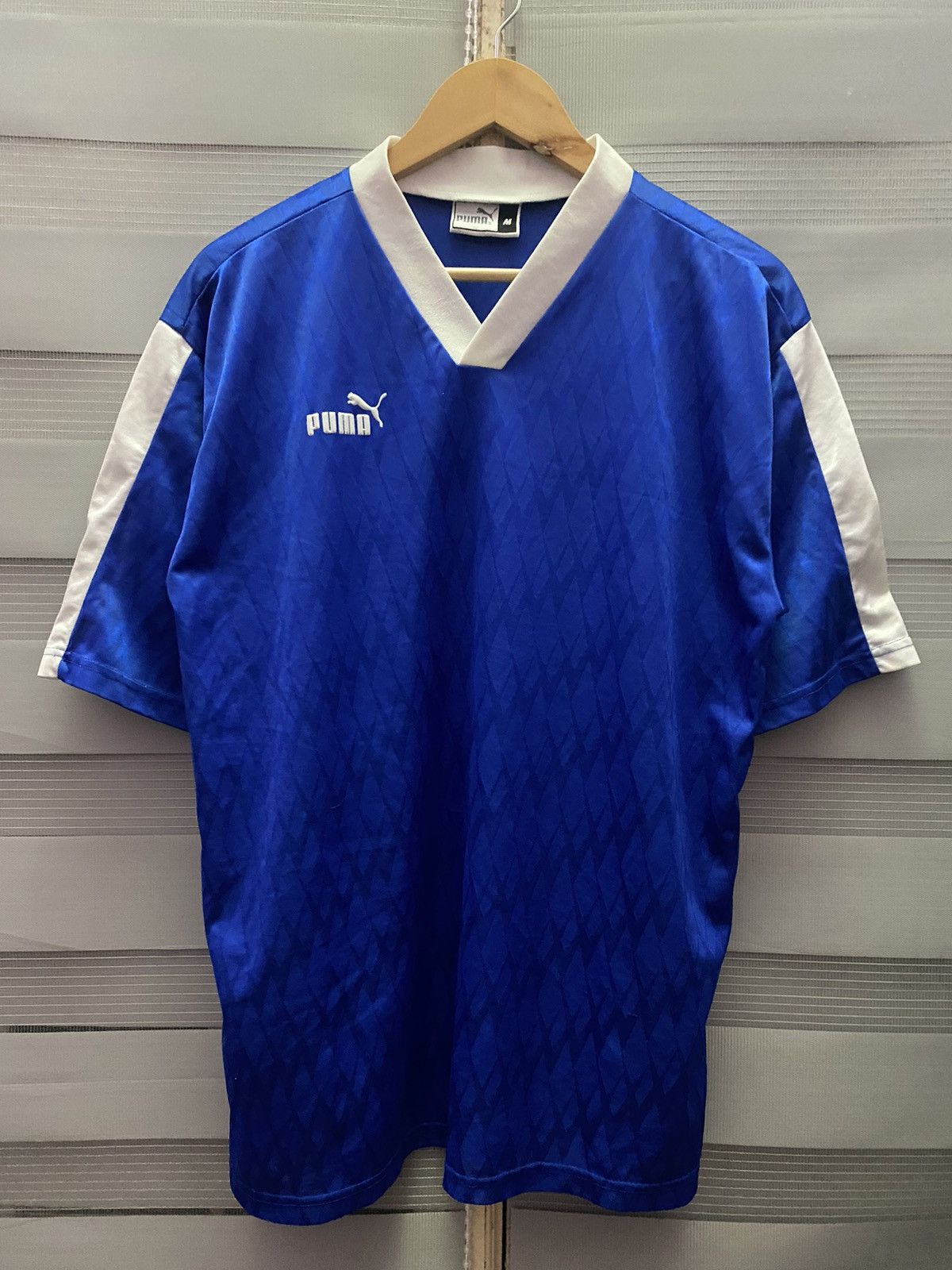 Jersey × Puma × Vintage Vintage 90s Puma Fish Scales Metallic Blue Rare ...