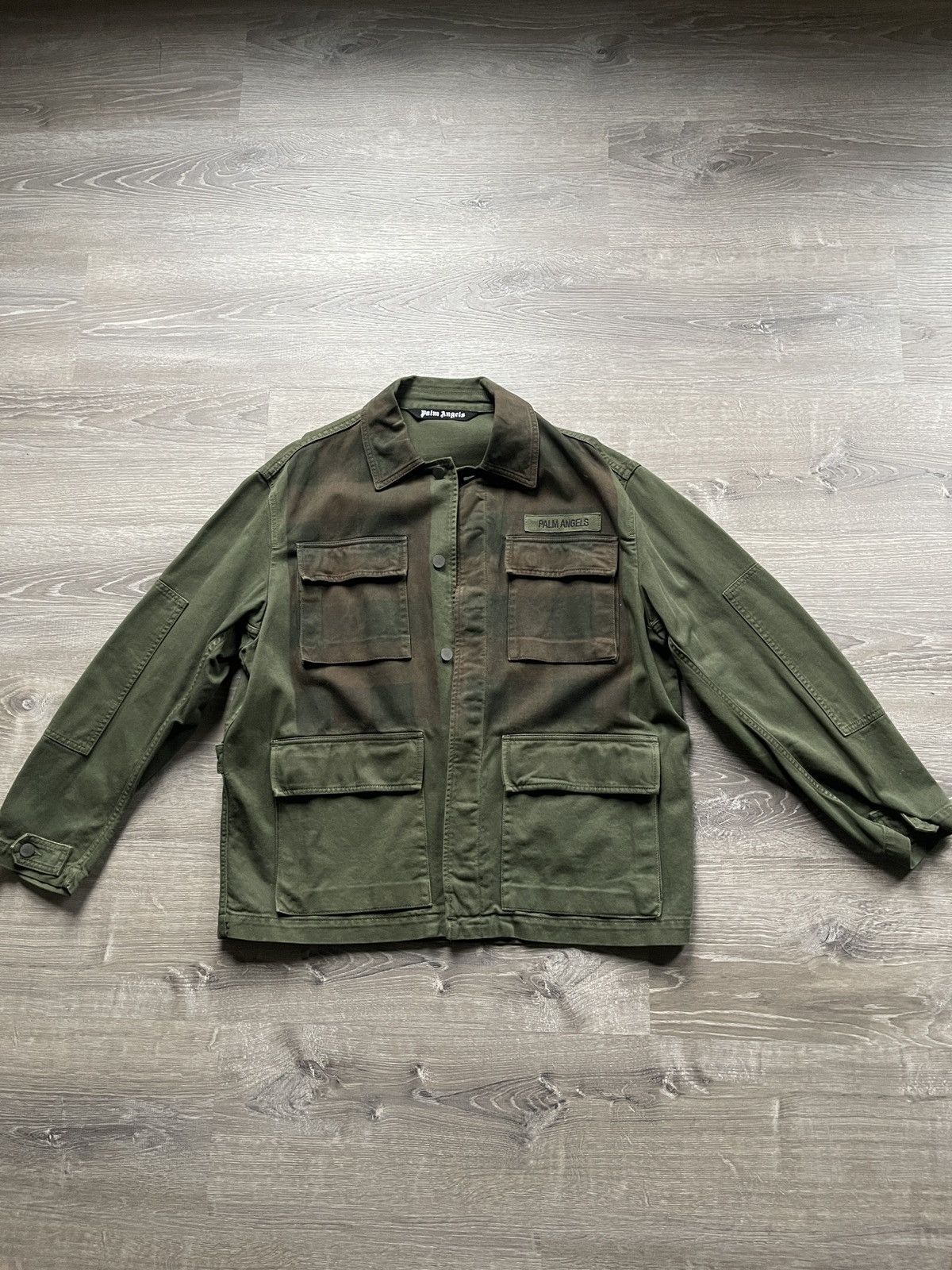 Palm Angels PALM ANGELS MILITARY BUFFALO LOGO JACKET | Grailed