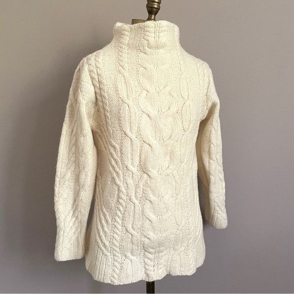 Aran Crafts Aran Mor Merino Wool Cable Knit Mock Neck Sweater - S | Grailed