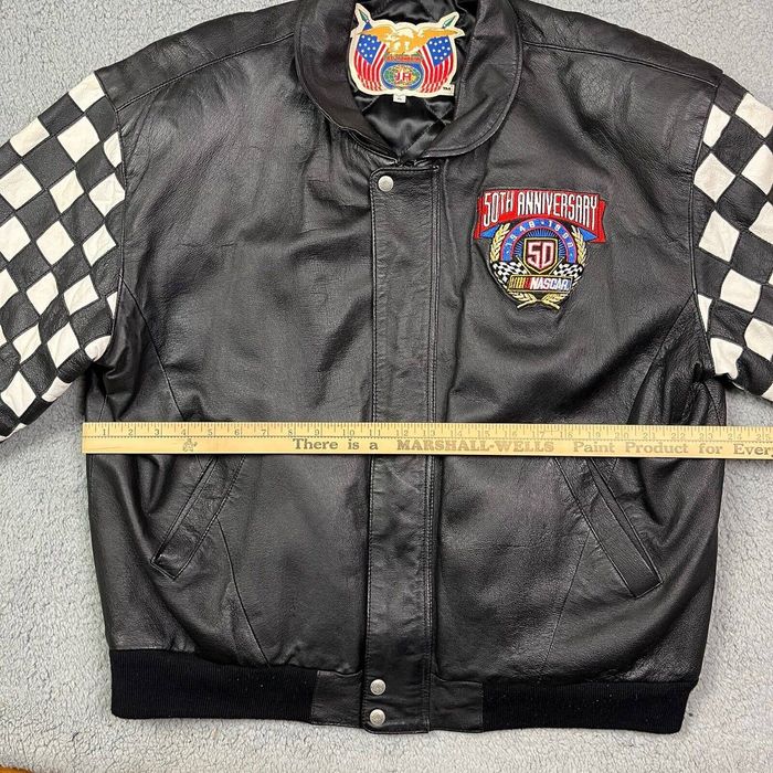 Jh Design NASCAR Leather Jacket 50th Anniversary Jeff Hamilton Racing ...