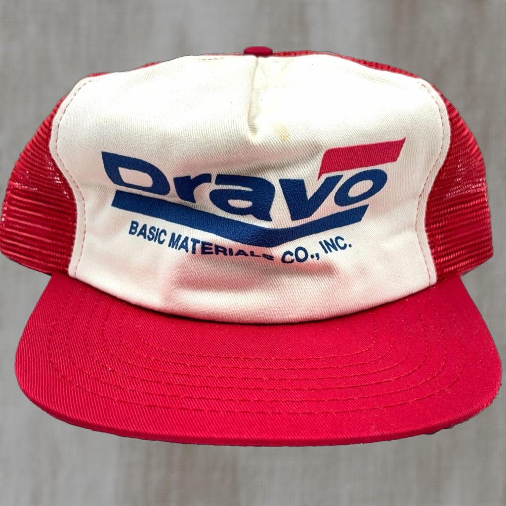 Vintage VINTAGE Trucker Hat Cap Snap Back Trucker Red White 80s USA ...