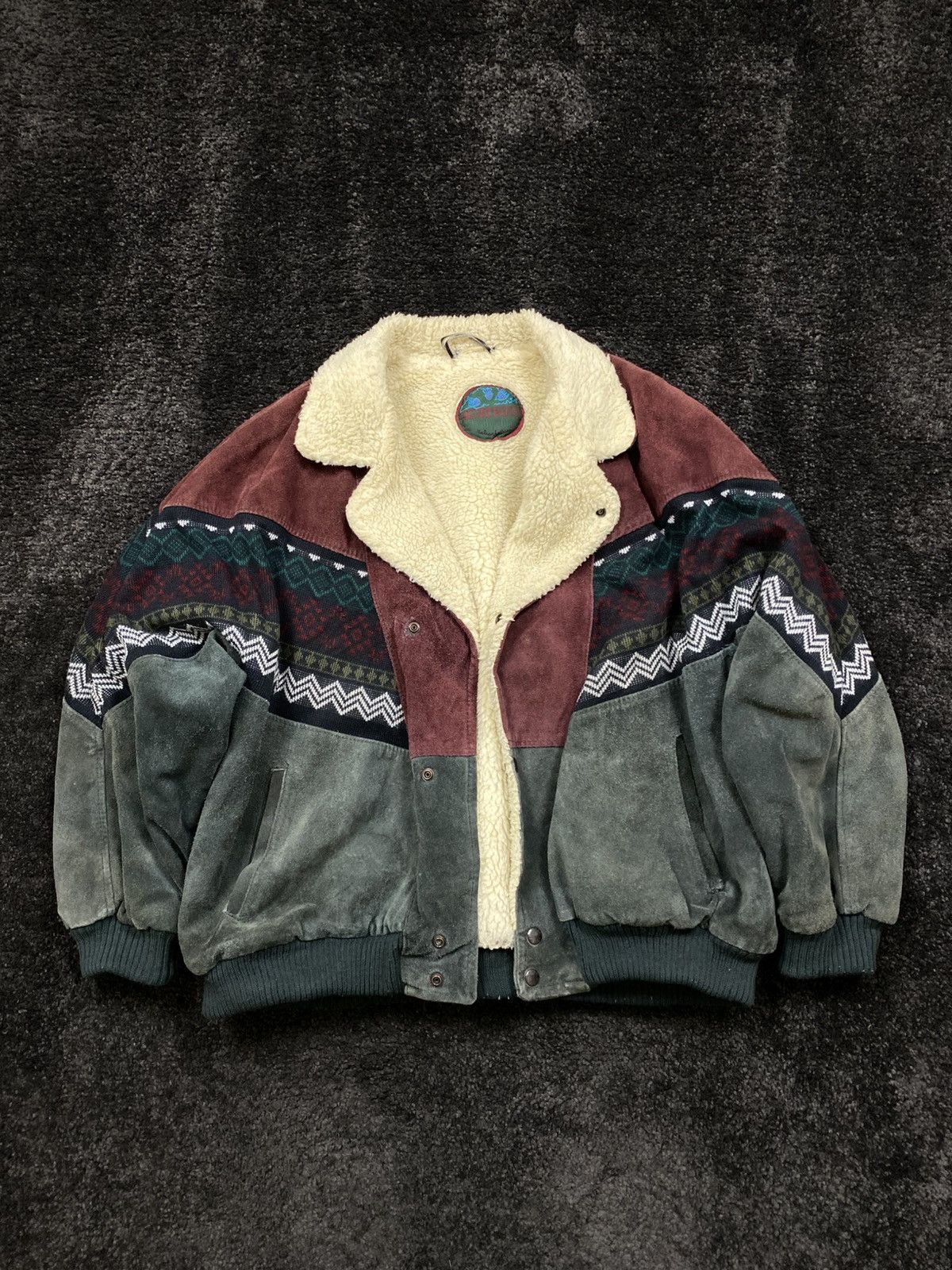 Leather Jacket × Navajo × Vintage Vintage western Navajo Aztec Mexico ...