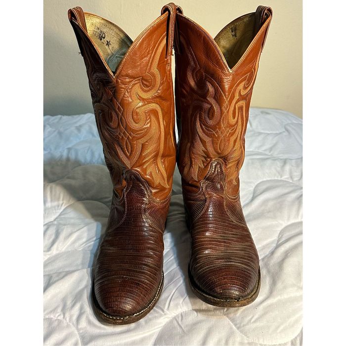 Tony Lama Vintage Tony Lama Armadillo And Calf Leather Cowboy Boots Si ...
