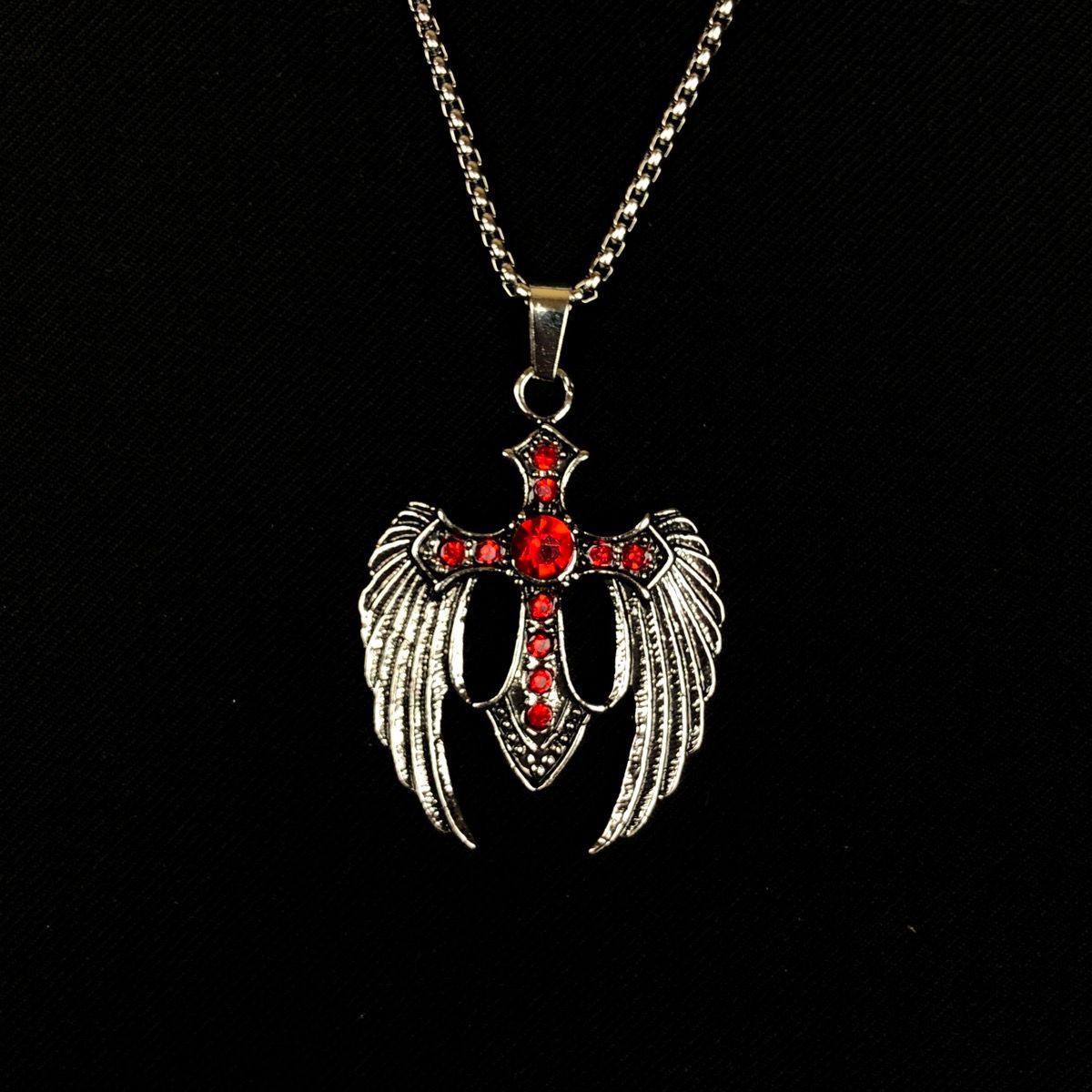 Chain Wings Cross Necklace Crystal Chain Punk Gothic | Grailed
