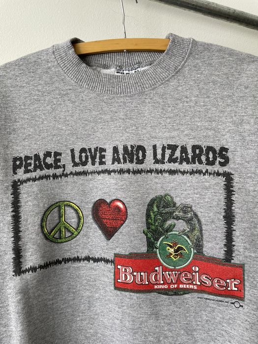 Vintage Vintage 1997 Budweiser Lizard Peace Beer Crew | Grailed