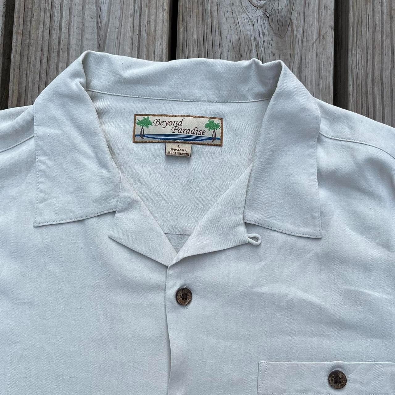 Vintage Silk Camp Collar shirt cream loop collar old money style | Grailed
