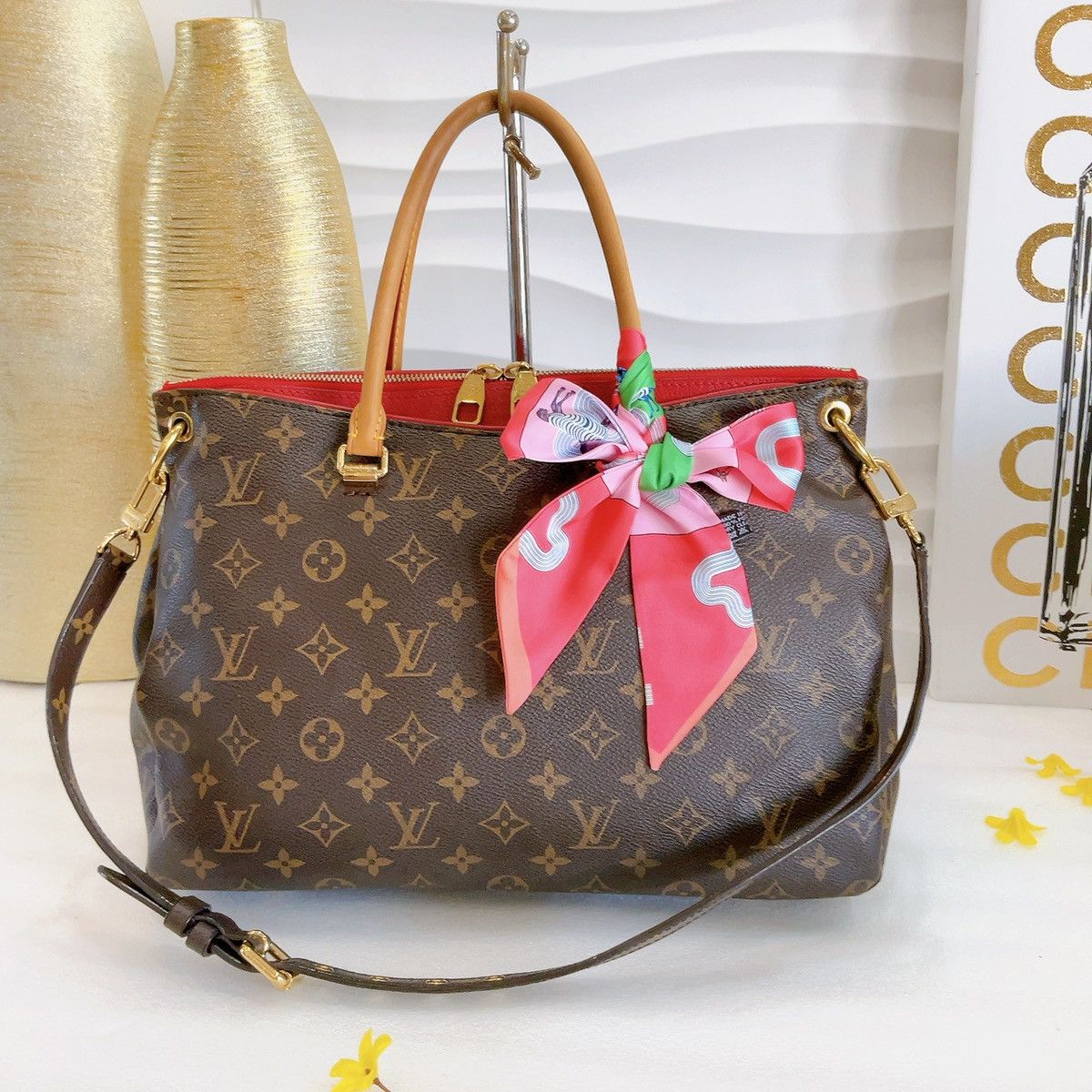 Louis Vuitton Louis Vuitton Pallas Cherry monogram w/ shoulder strap ...
