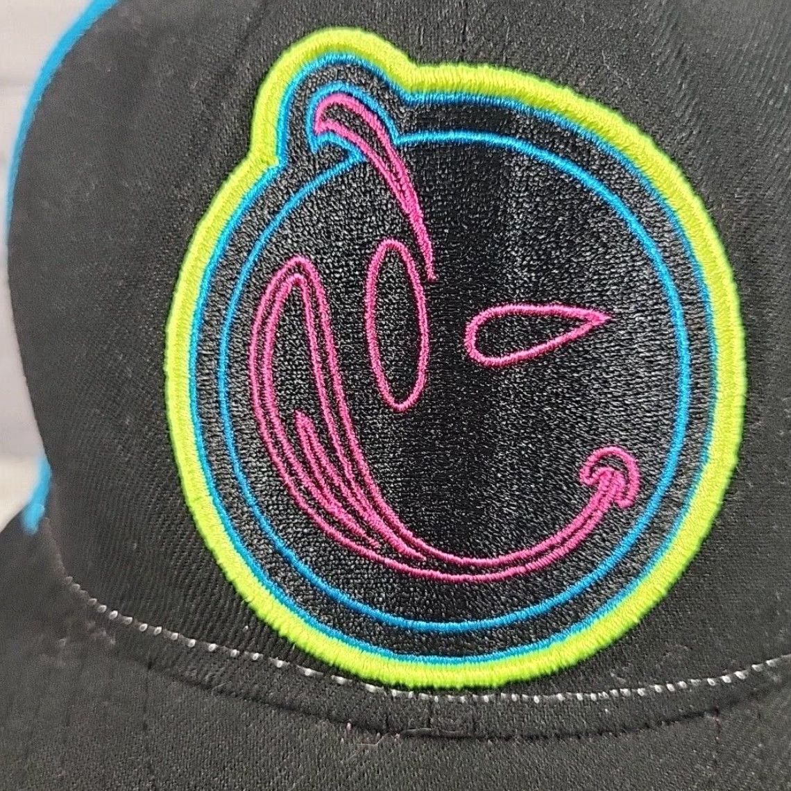 New Era Black Neon Snapback Hat Cap Featuring Embroidered Logo from ...