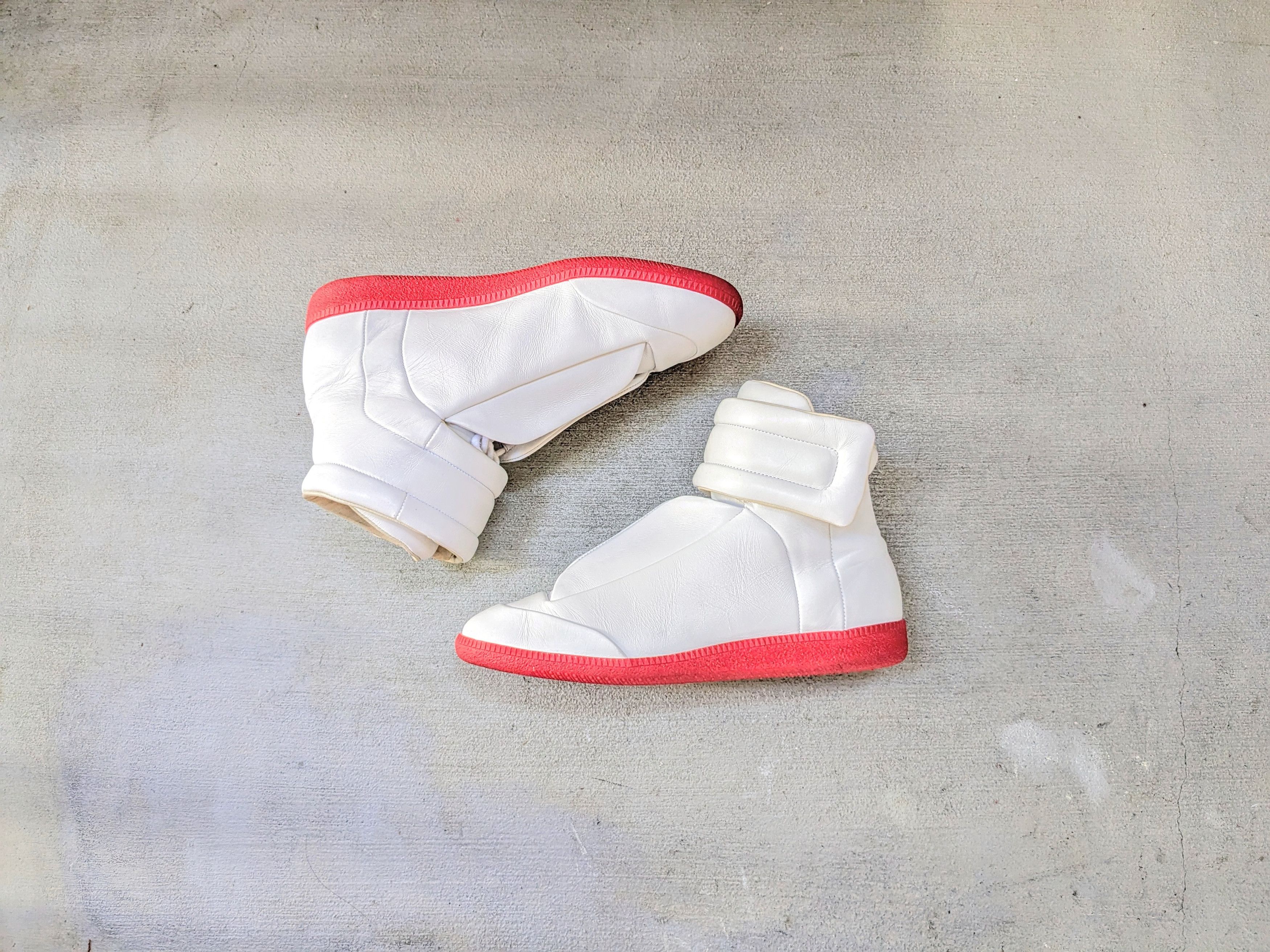 Maison Margiela Maison Margiela Future White Red 9 42 Leather High Tops ...