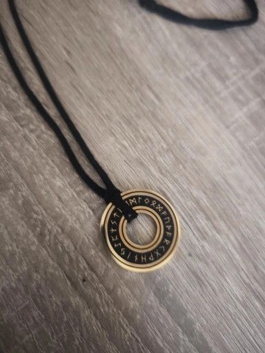 Rare Wax Rope Nordic Norse Runes Viking Pendant Amulet Necklace | Grailed