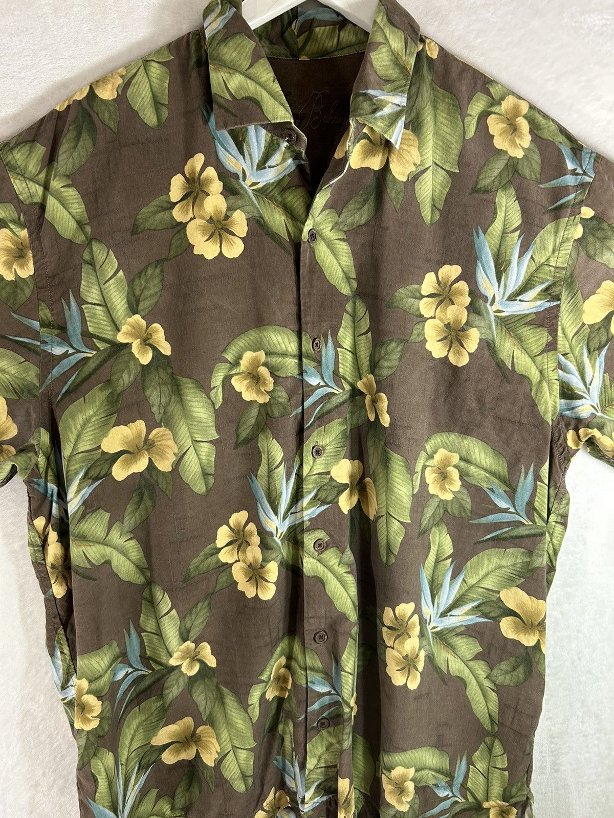 Tommy Bahama Tommy Bahama Hawaiian shirt xl green floral silk | Grailed