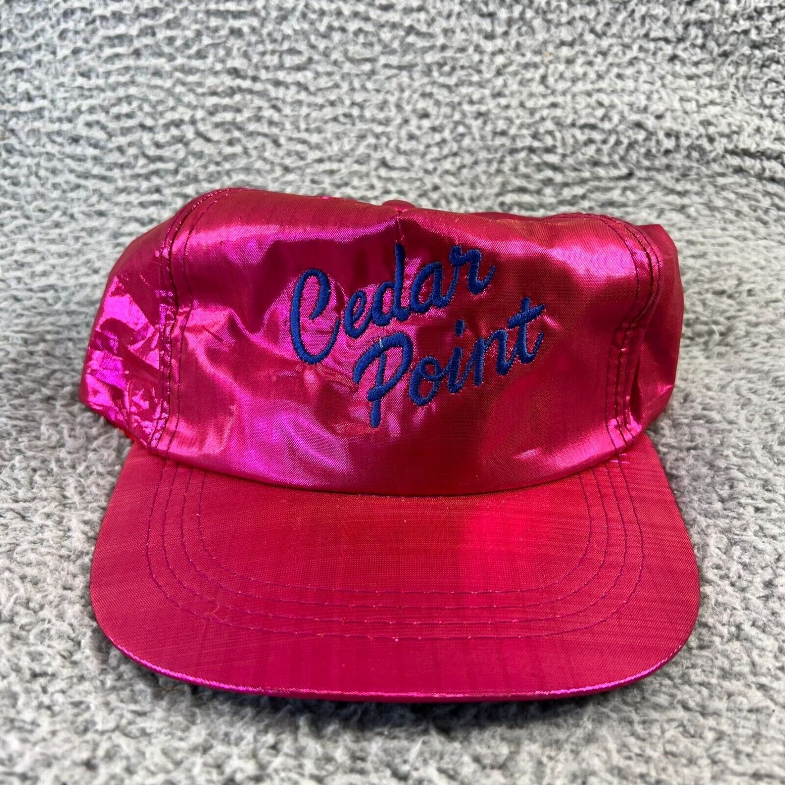 Vintage Vintage Cedar Point Hat Pink Snapback Lightweight Embroidered ...
