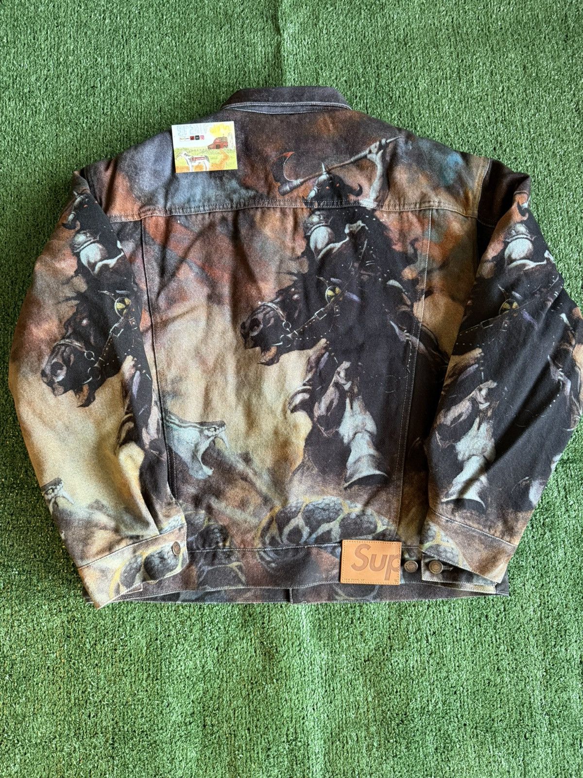 Supreme Supreme/Frank Frazetta Faux Shearling Lined Trucker Jacket ...