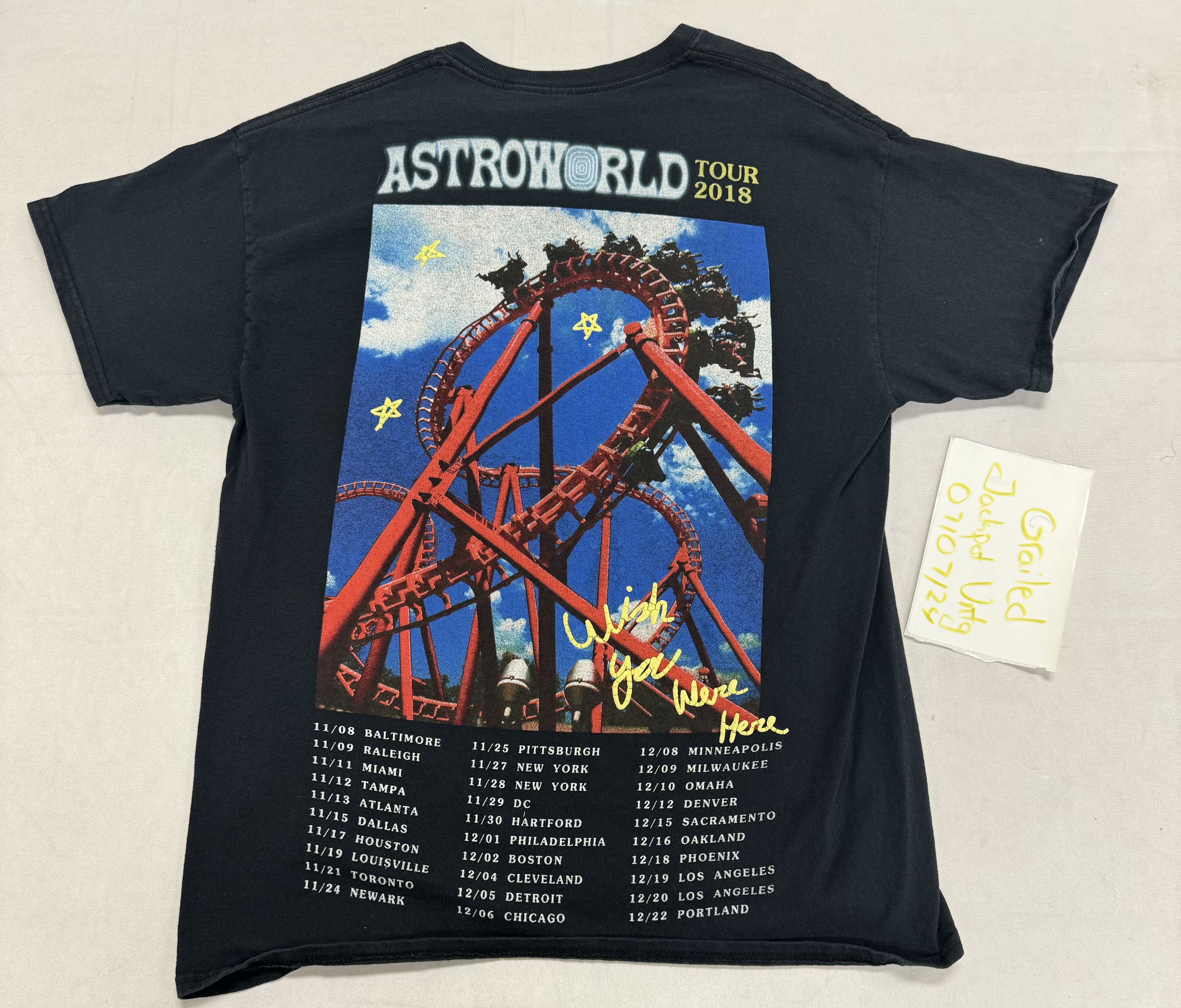 Travis Scott Travis Scott Astroworld Tour Logo Album 2018 Tee Size ...