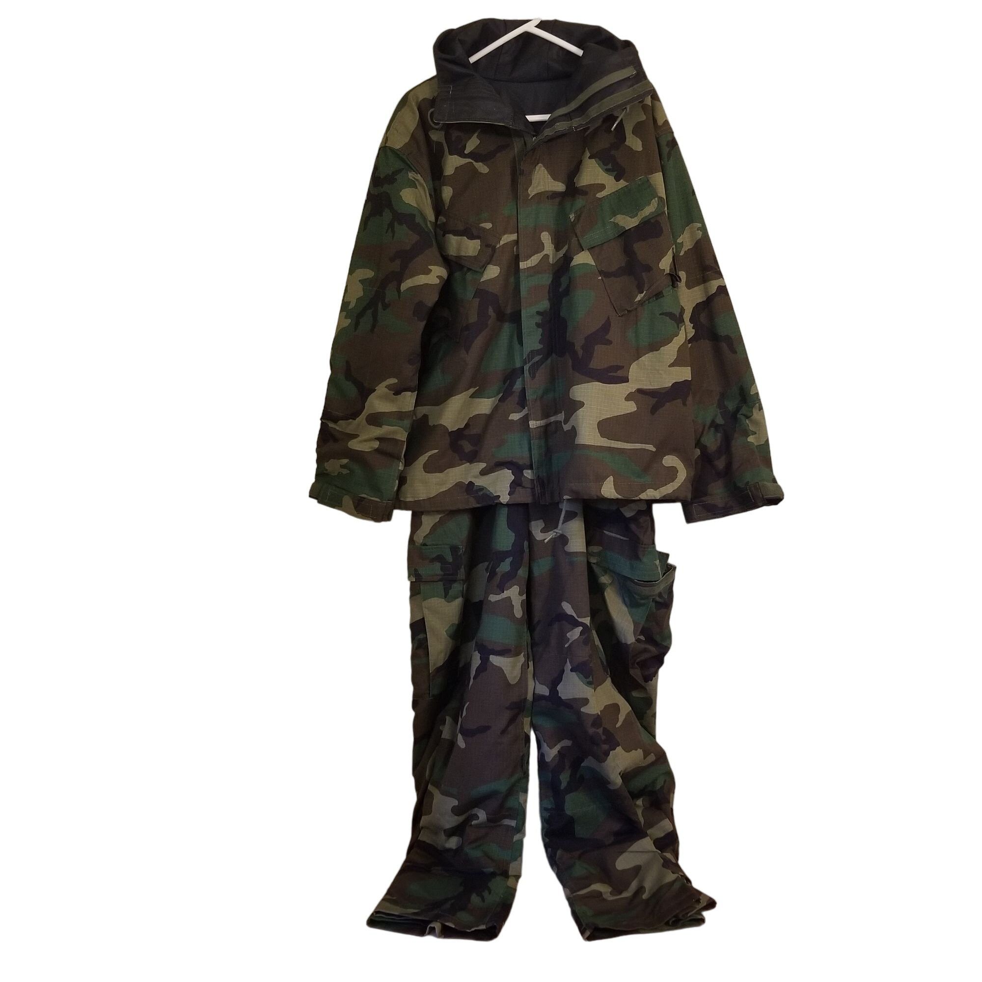 Military Military M Woodland Camo Insulated Jacket Overalls Chemical ...
