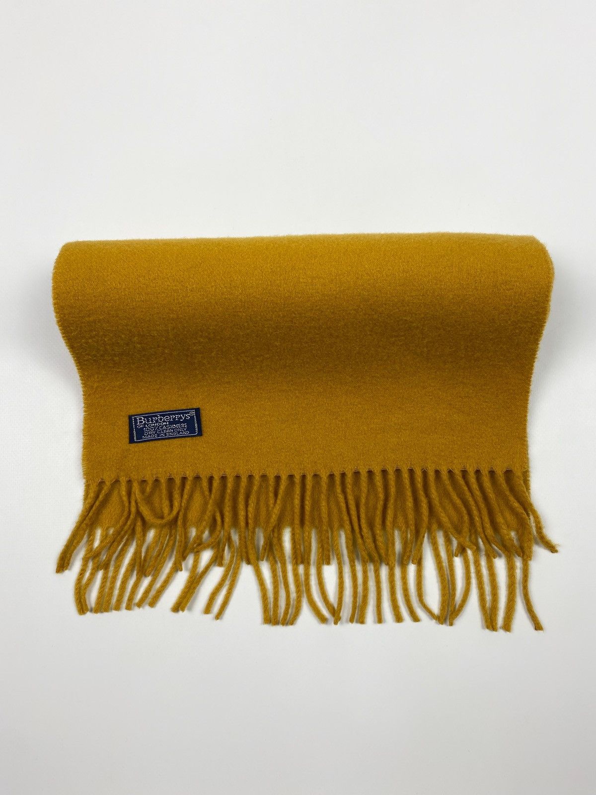 Vintage 90’s Vintage Burberry’s London Mustard Yellow Cashmere Scarf ...