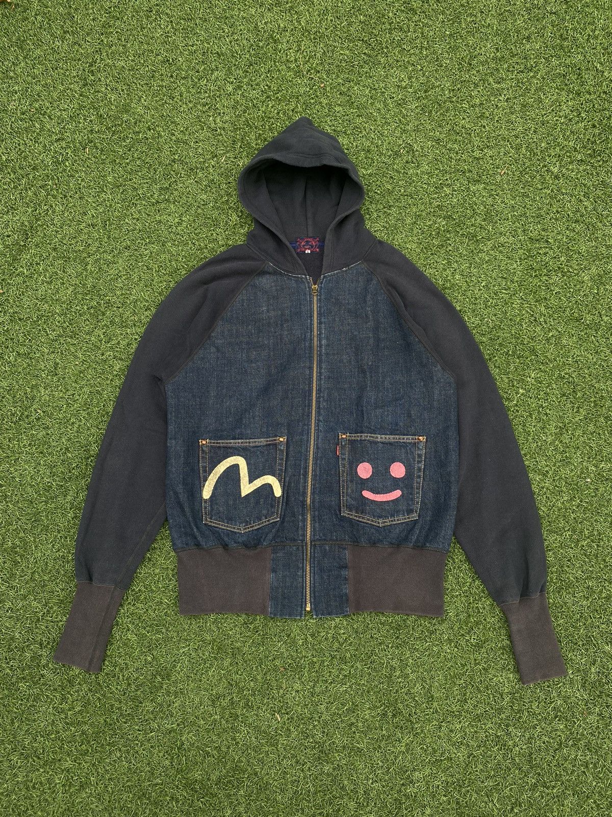 Evisu × Japanese Brand × Streetwear EVISU YAMANE ZIP HOODIE DENIM W ...