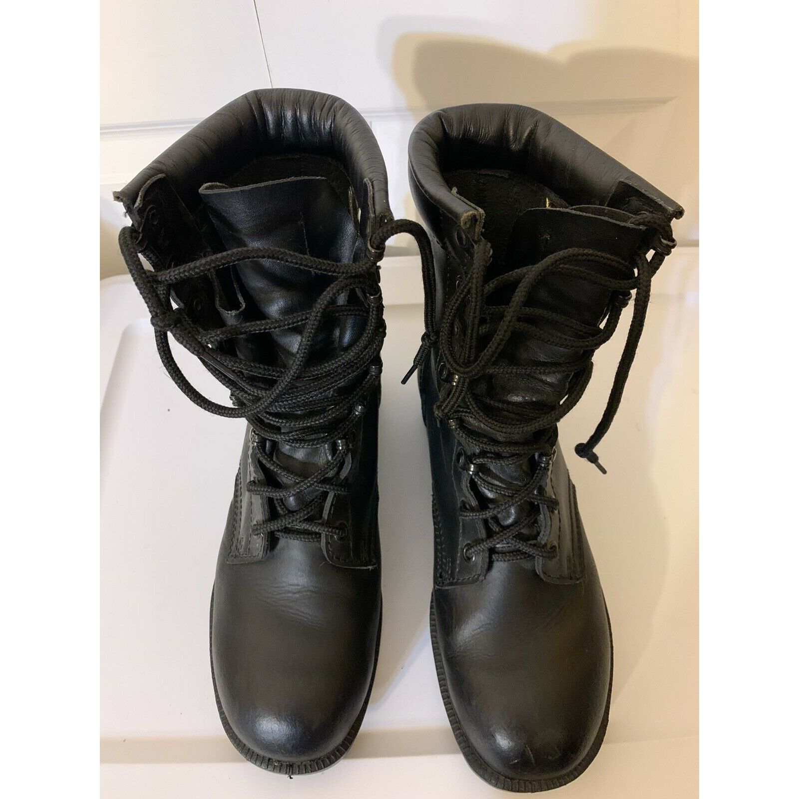 Tru-Spec TRU SPEC BLACK COMBAT BOOTS SPEED LACE BOOTS ALL LEATHER SZ ...