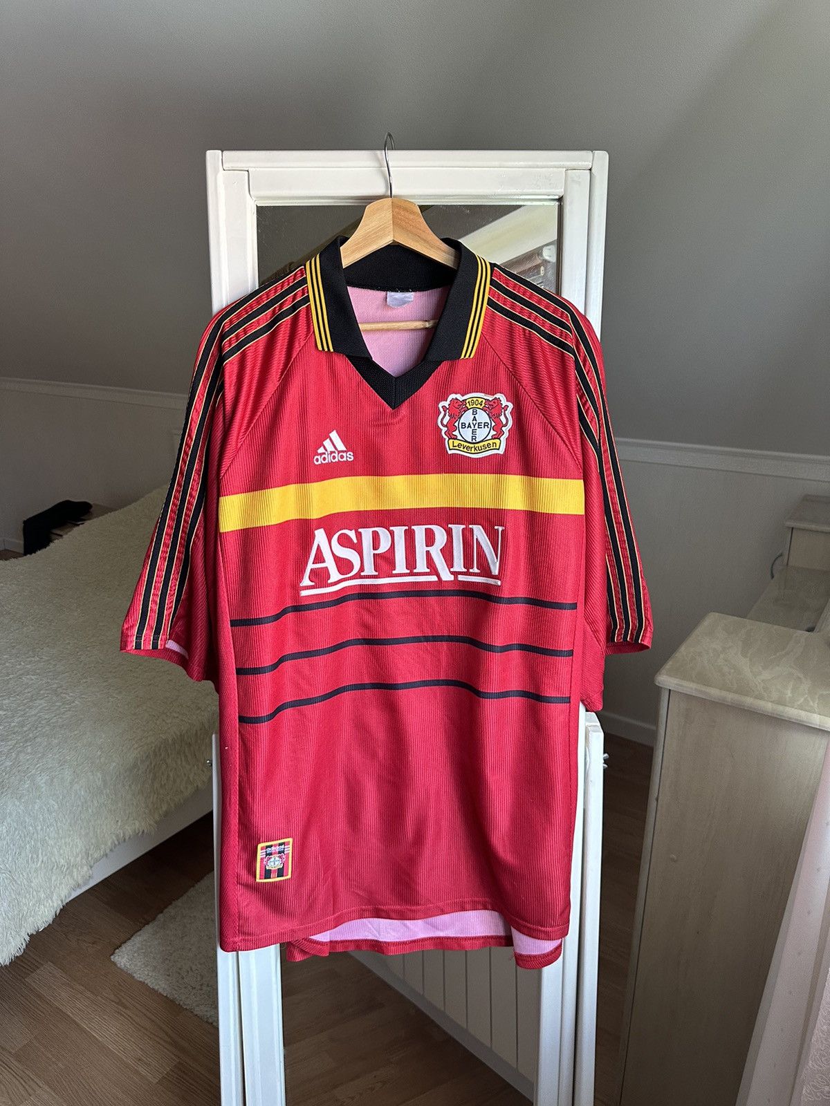 Adidas × Vintage Bayer 04 Leverkusen 98/99 Home Kit Aspirin Football ...