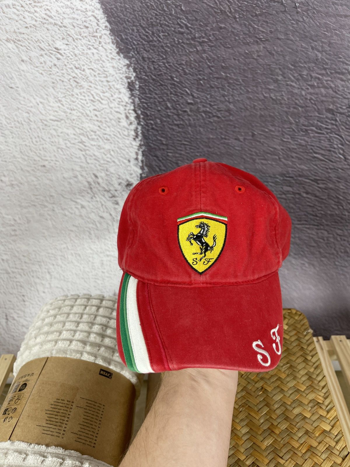 Ferrari × Racing × Vintage Ferrari vintage SF flag baseball cap logo ...