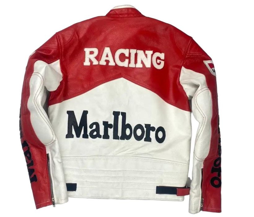 Marlboro Marlboro Suede Vintage Motorcycle Racing Leather Jacket | Grailed