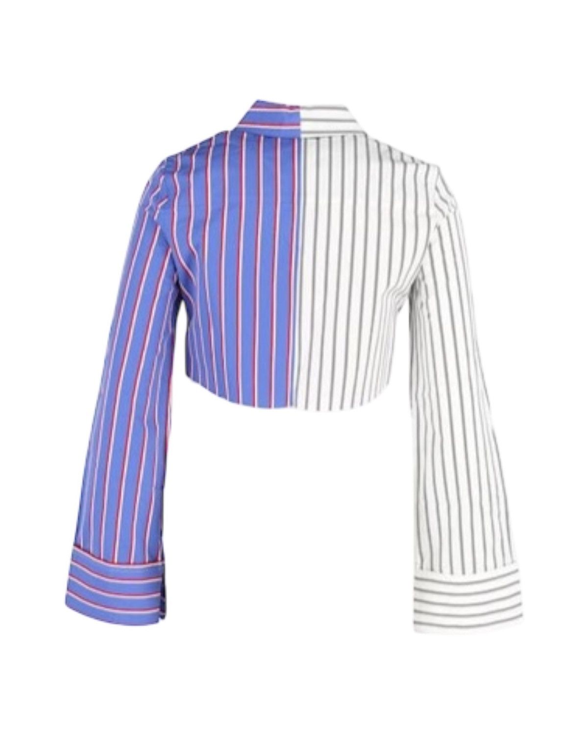 Off-White Off-White Striped Deconstructed Cropped Shirt | Grailed