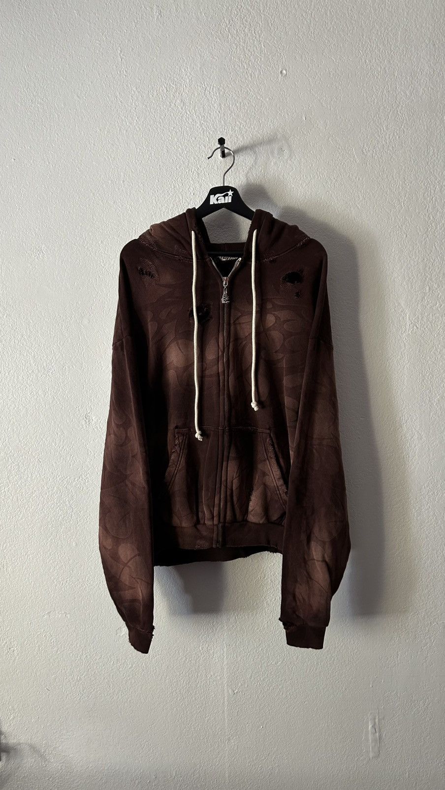 HELLSTAR Hellstar Brown Laser Zip Up Hoodie | Grailed