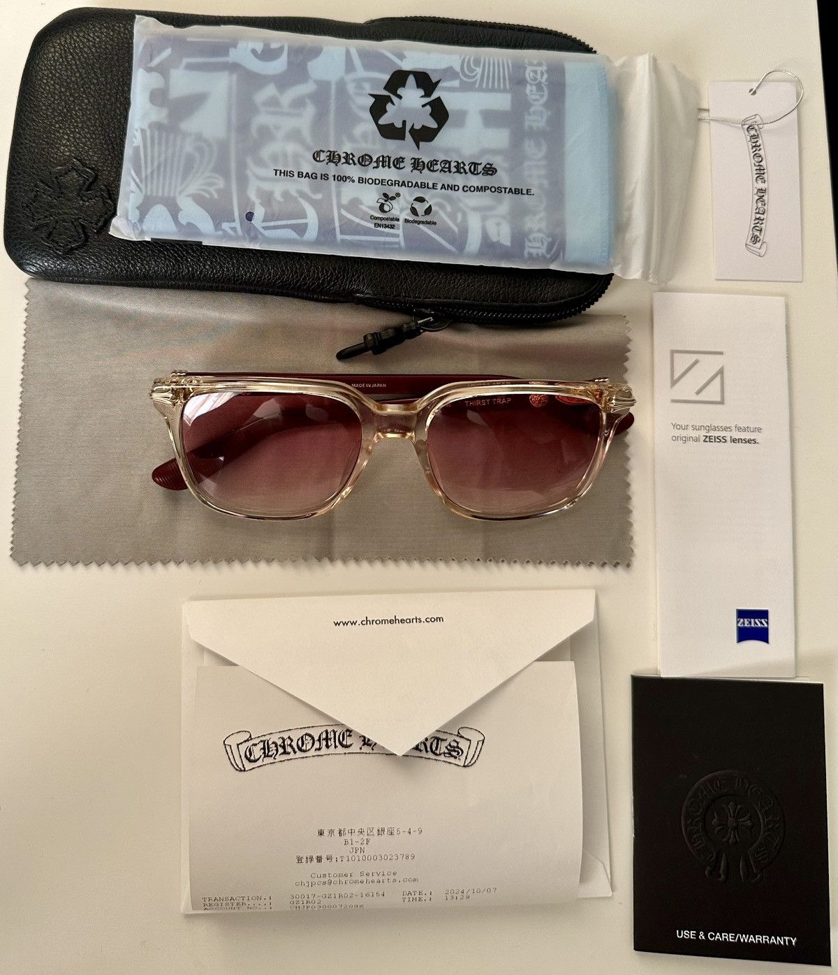 Chrome Hearts Chrome Hearts Thirst Trap Glasses Chi/Bor Red Tint Lenses ...