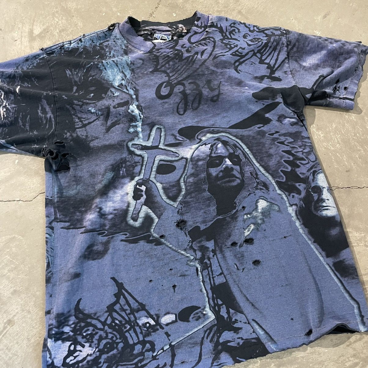 Vintage 90s Ozzy Osbourne AOP Prince of Darkness Black Sabbath | Grailed