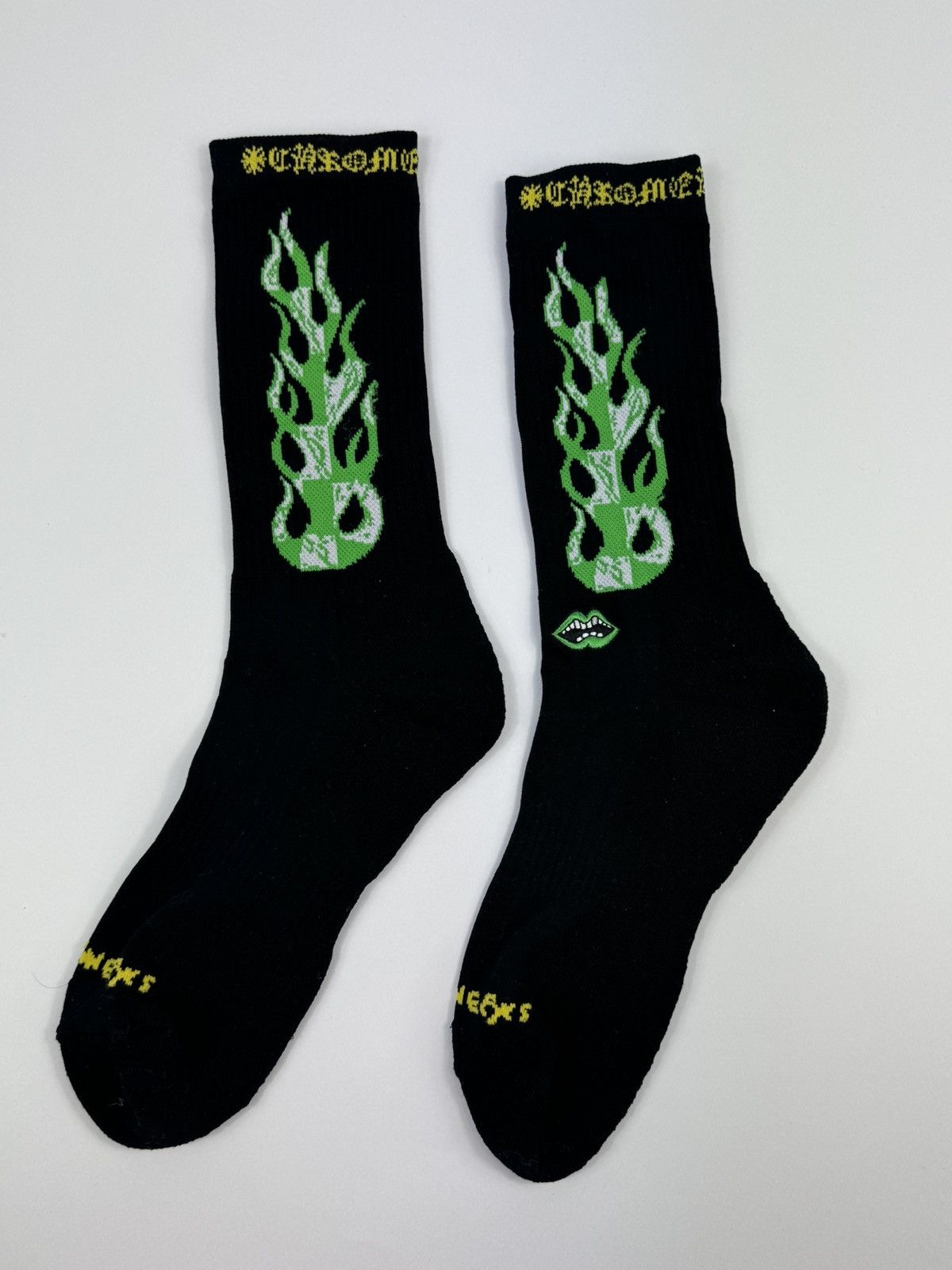 Chrome Hearts CHROME HEARTS FLAME PRINT SOCKS | Grailed