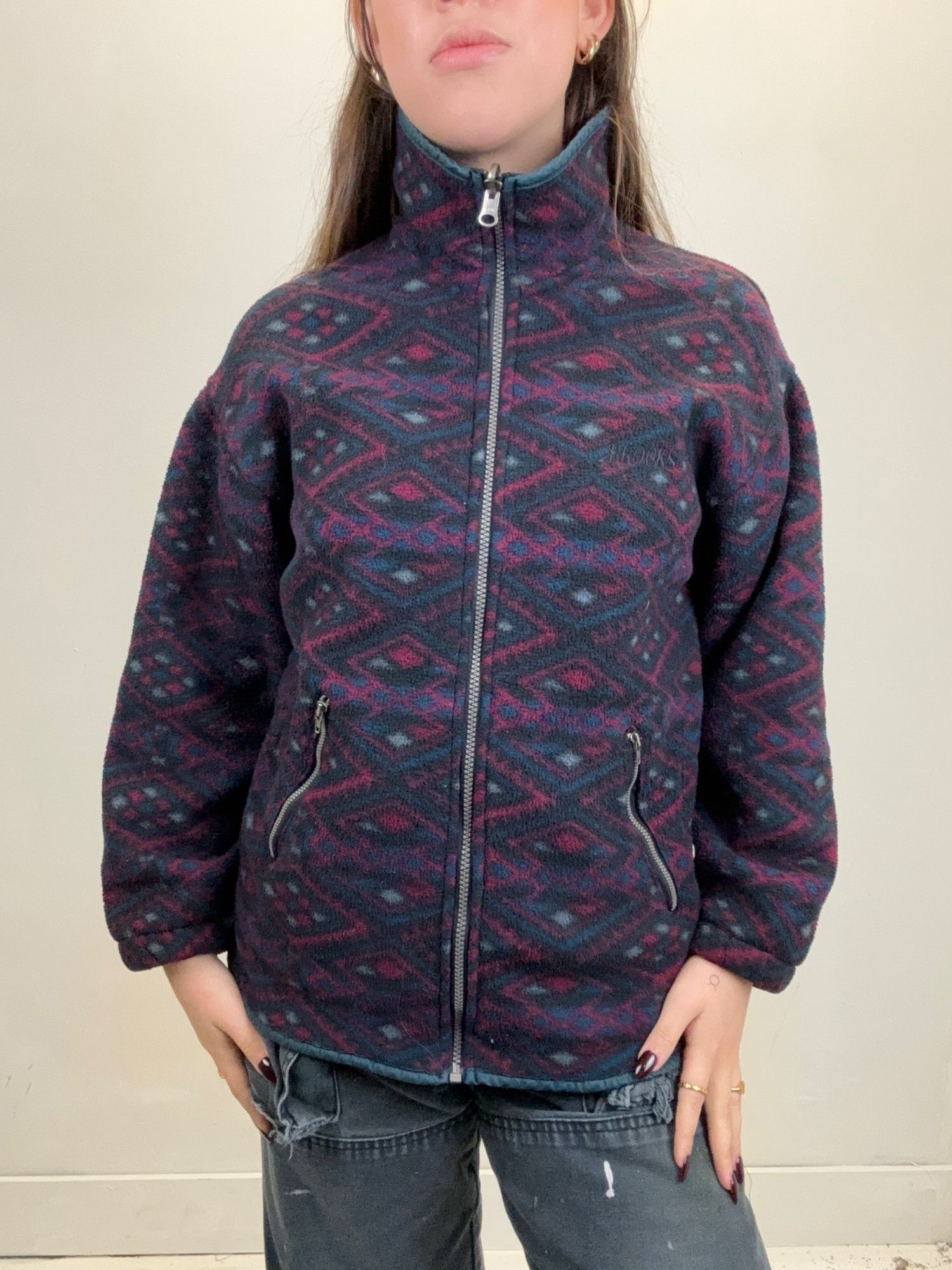 Brooks S Vintage Aztec Fleece Jacket | Grailed