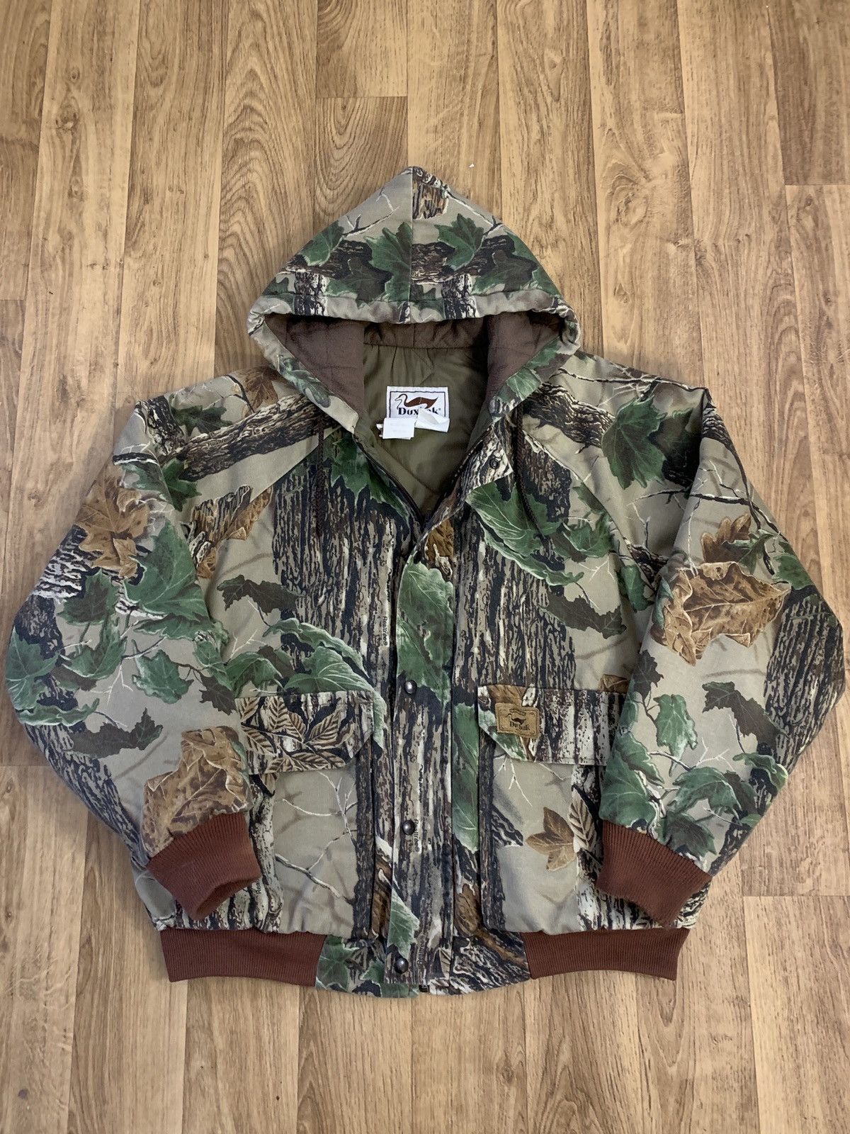 Vintage Rare Vintage 80s Forest Camo Duxbak Hooded Bomber | Grailed