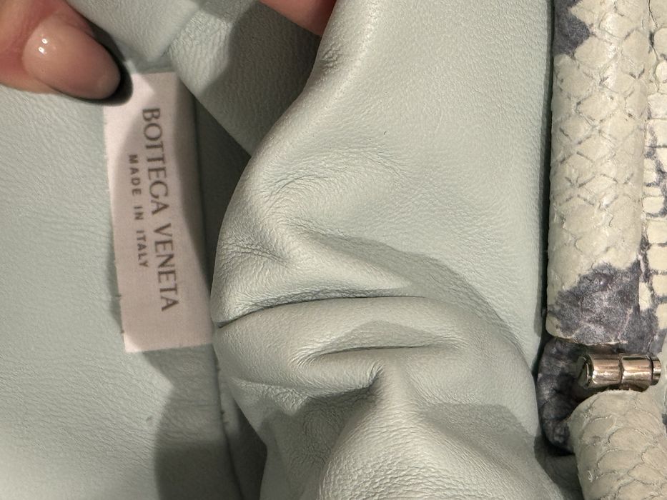 Bottega Veneta BOTTEGA VENETA THE POUCH PYTHON EMBOSSED LEATHER BAG ...