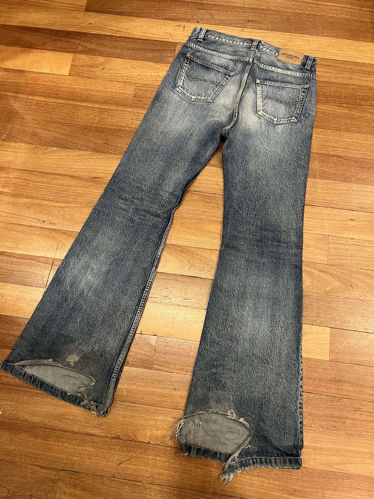 Balenciaga Balenciaga lost tape flare denim jeans light wash | Grailed